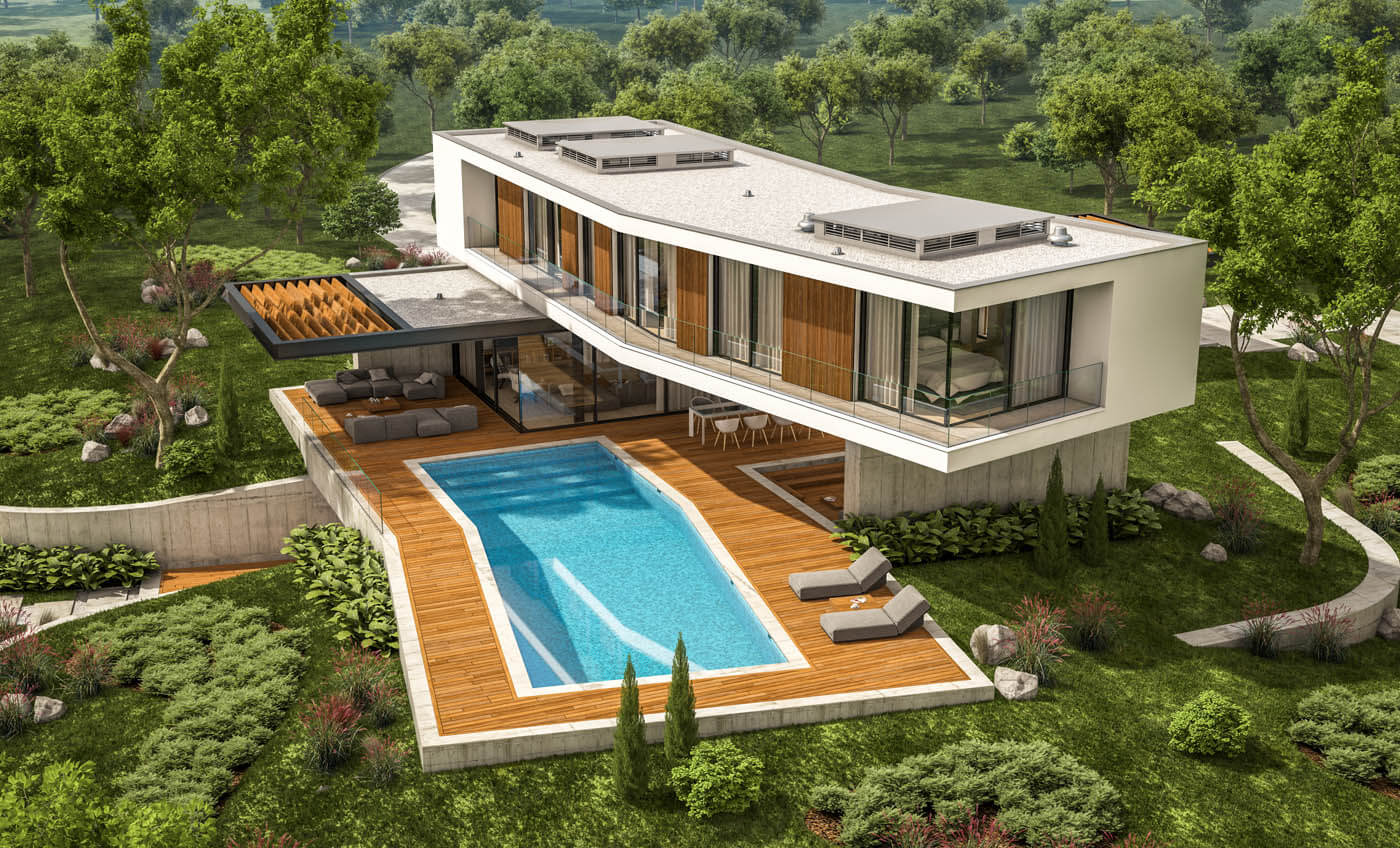 Pool 3D Rendering - GetASitePlan