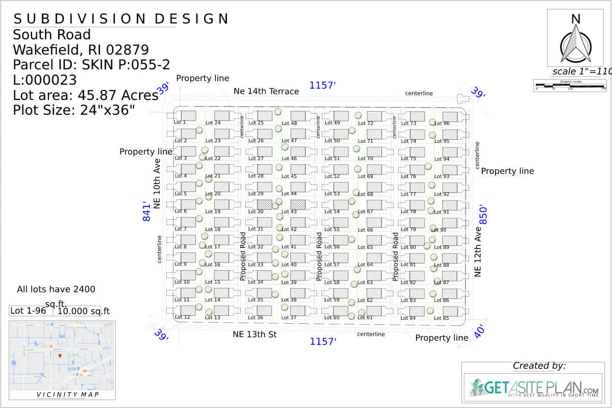 Subdivision plan and design - Layout and Site planning - GetASitePlan