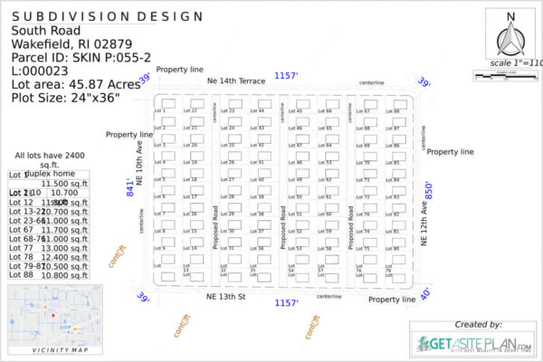 Subdivision plan and design - Layout and Site planning - GetASitePlan
